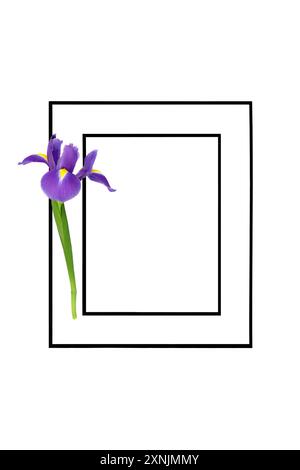 funeral design card with purple flower Stock Photo - Alamy