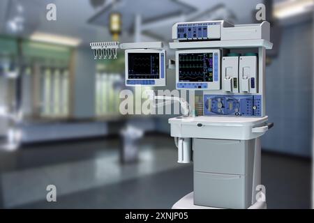 close-up of a mobile anesthesia workstation in the operating room Stock ...