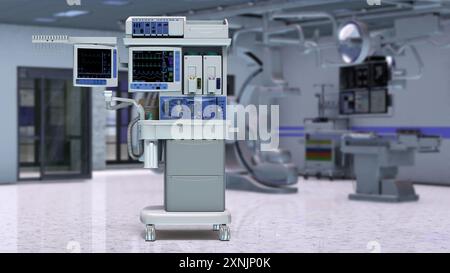close-up of a mobile anesthesia workstation in the operating room Stock ...