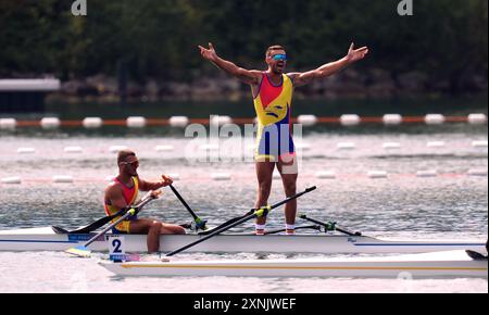 Romania's Andrei-Sebastian Cornea and Marian Enache celebrate after ...