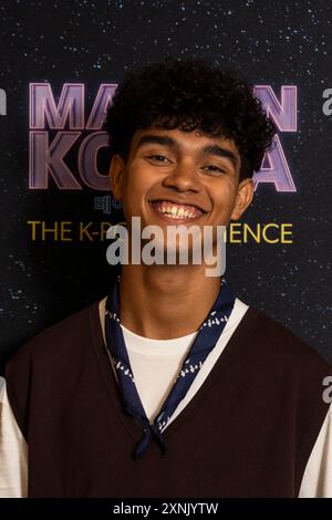 London, UK. 1 August 2024. Dear Alice boy band member Blaise Noon at ...