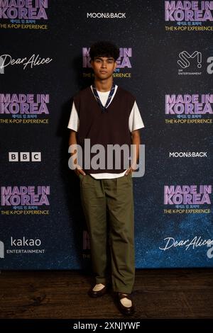 London, UK. 1 August 2024. Dear Alice boy band member Blaise Noon at ...