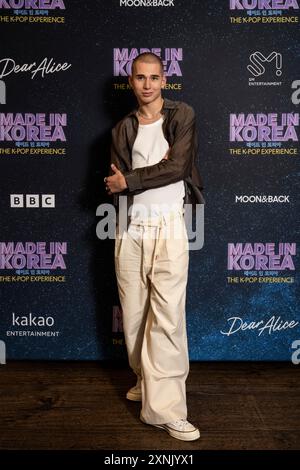 London, UK. 1 August 2024. Dear Alice boy band member Blaise Noon at ...