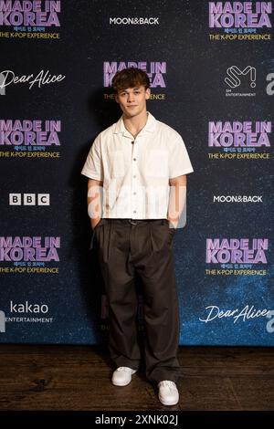 London, UK. 1 August 2024. Dear Alice boy band member Blaise Noon at ...