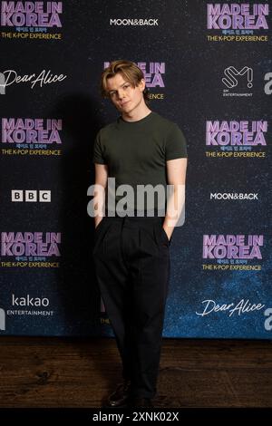 London, UK. 1 August 2024. Dear Alice boy band member Blaise Noon at ...