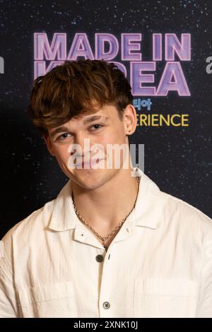 London, UK. 1 August 2024. Dear Alice boy band member Blaise Noon at ...