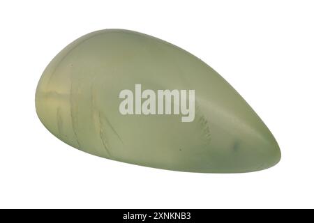 natural green prehnite gem on white background Stock Photo - Alamy