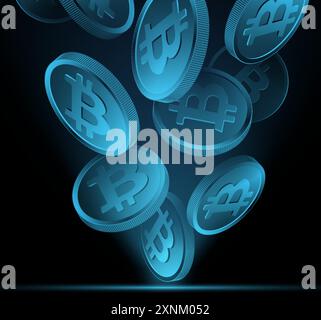falling blue circles on a black background. Photo Frame. Celebration ...