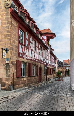Germany, Bavaria, Fürth, Old Town, Königstrasse, Waagstrasse ...
