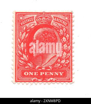 A vintage King Edward VII one and a half pence postage stamp from Great ...