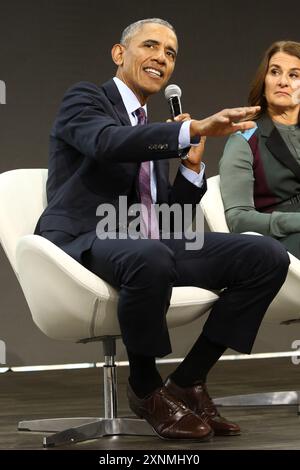 Former President Barack Obama speaks during the dedication ceremony for ...