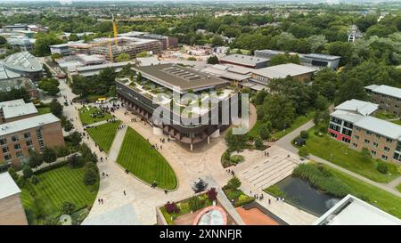 An aerial view of Edge Hill University campus, Ormskirk, north west ...