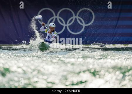 Timothy Anderson of Australia competes in the men's kayak single finals ...