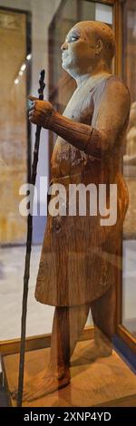 WOODEN STATUE OF KA-APER, OR SHEIKH EL-BELED OF THE OLD EMPIRE FOUND IN ...