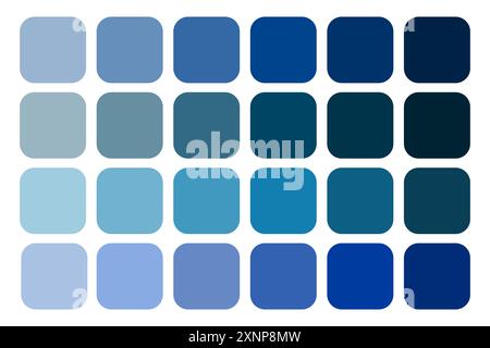 Blue color palette. Various shades of blue. Gradient swatches. Vector ...