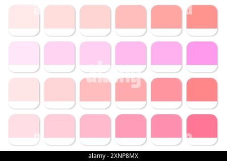 Gradient Shades of Peach Color Palette. Vector illustration. EPS 10 ...