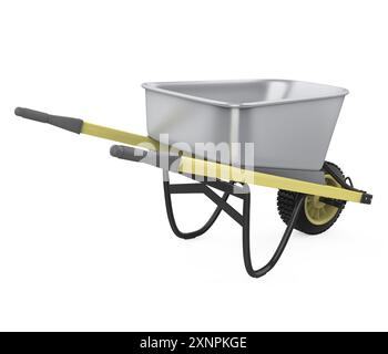 Metal Wheel Barrow Isolated Stock Photo - Alamy