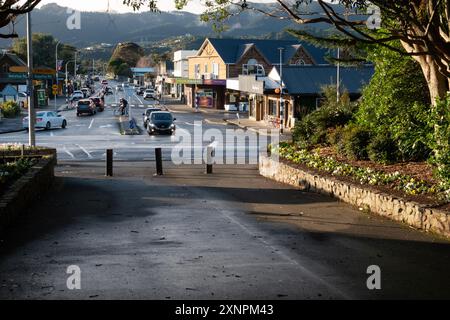 Raumati beach village viewed from Raumati marine gardens in Kapiti, New ...