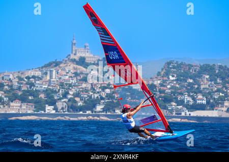 Noah Lyons (USA), Sailing, Menâ s Windsurfing during the Olympic Games ...