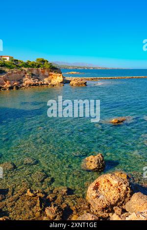 Cala La buena beach in El Perello beach of Tarragona at Costa dorada ...