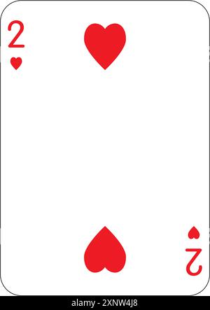 9 of hearts. One playing card, illustration Stock Photo - Alamy