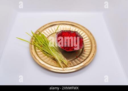 Tika Thali Dashain Hindu Festival Celebration Durga Puja with kalash ...