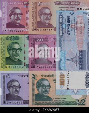Bangladesh currency notes taka different denominations background Stock ...