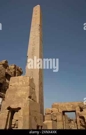 The obelisk of Egyptian pharaoh Thutmose I at Karnak Temple in Luxor ...