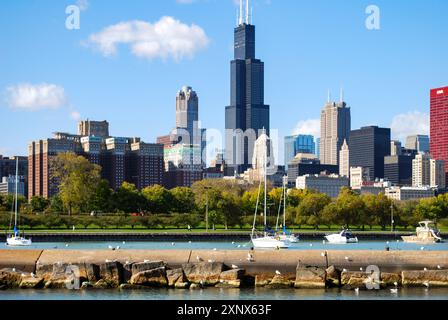Chicago lakeside skyline Stock Photo - Alamy
