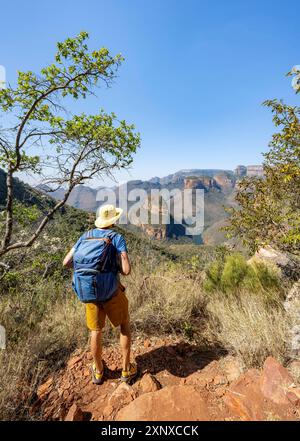 Panorama, Blyde River Canyon loop with Three Rondawels peak, view of ...