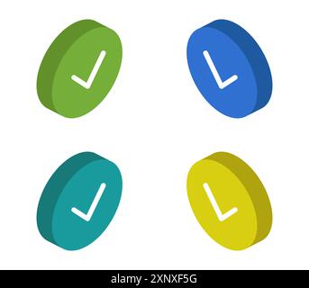 Isometric check icon illustrated in vector on white background Stock ...