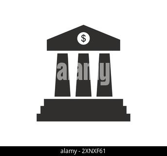 bank icon illustrated in vector on white background Stock Photo - Alamy