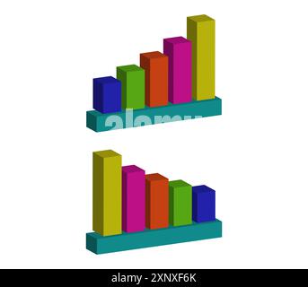 Bar chart icon illustrated in vector on white background Stock Photo ...