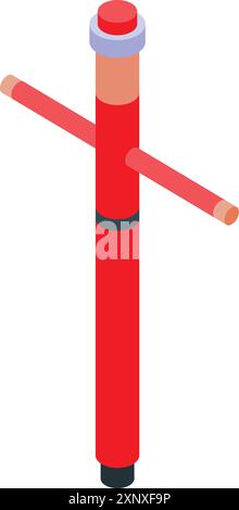 Red wacky waving inflatable tube man character is dancing happily in ...