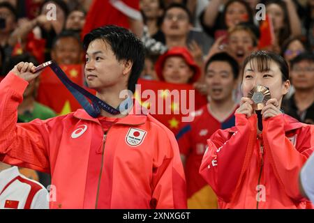 Japan Team WATANABE/HIGASHINO (JPN) Bronze Medal, Badminton Mixed ...