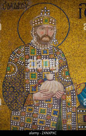 Mosaic Image of Emperor Constantine IX, Interior, Hagia Sophia Grand ...