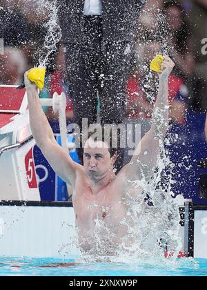 Cameron McEvoy of Australia celebrates after winning gold medal in the ...