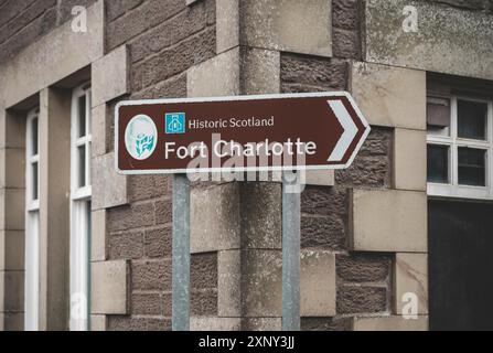 Historic Scotland Fort Charlotte Sign, Shetland island Stock Photo - Alamy