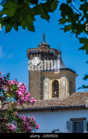 Clock tower in the town of Marta, Viterbo province, Lazio Region, Italy ...