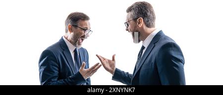 businessmen having conflict fight in business. fighting between boss ...