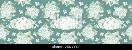 Blue Hydrangea and Field Bellflower. Set of isolated compositions on ...