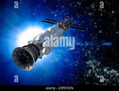 Photon drive spaceship in deep space, illustration Stock Photo - Alamy