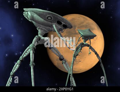 'THE WAR OF THE WORLDS' The Martian fighting-machines in the Thames ...