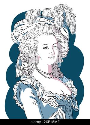 Portrait of Marie Antoinette, famous french queen Stock Photo - Alamy