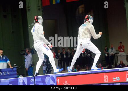 Luigi Samele (Italia) in action during Fencing - Men's Sabre Individual ...