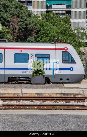 modern train in the city of split, croatia. croatian railway multiple ...