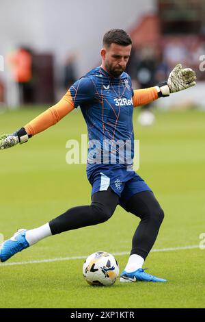 Rangers' goalkeeper Liam Kelly warms up before the Europa League ...