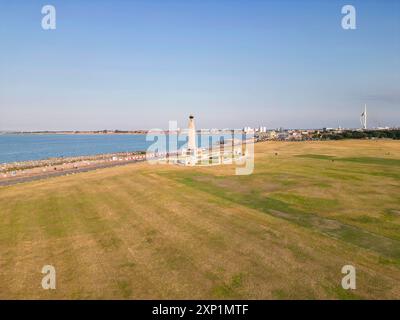 Aerial view of Portsmouth Naval Memorial and Southsea Common, Southsea ...
