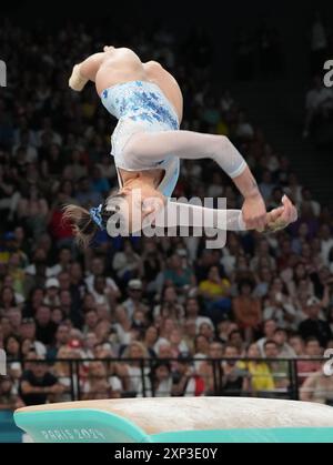 Shallon Olsen, of Canada, performs on the vault during women's artistic ...