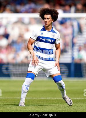 Queens Park Rangers' Rayan Kolli warming-up on the touchline during the ...